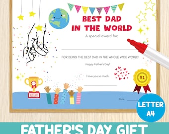 Best Dad Award, Father's Day Ultimate Gift, Best Dad in the World ...