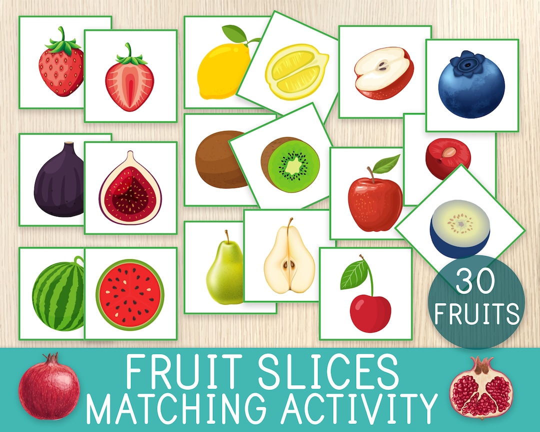 Fruit Slices Matching Activity, Outside & Inside Fruits, Montessori ...
