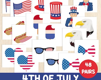 Patriotic Popsicles Matching Game, 4th of July Activity for Kids ...
