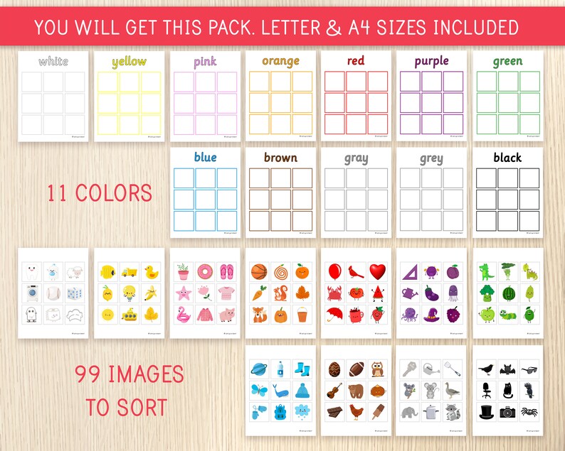 Color Sorting Activity Toddler & Preschool Game Quiet Book - Etsy