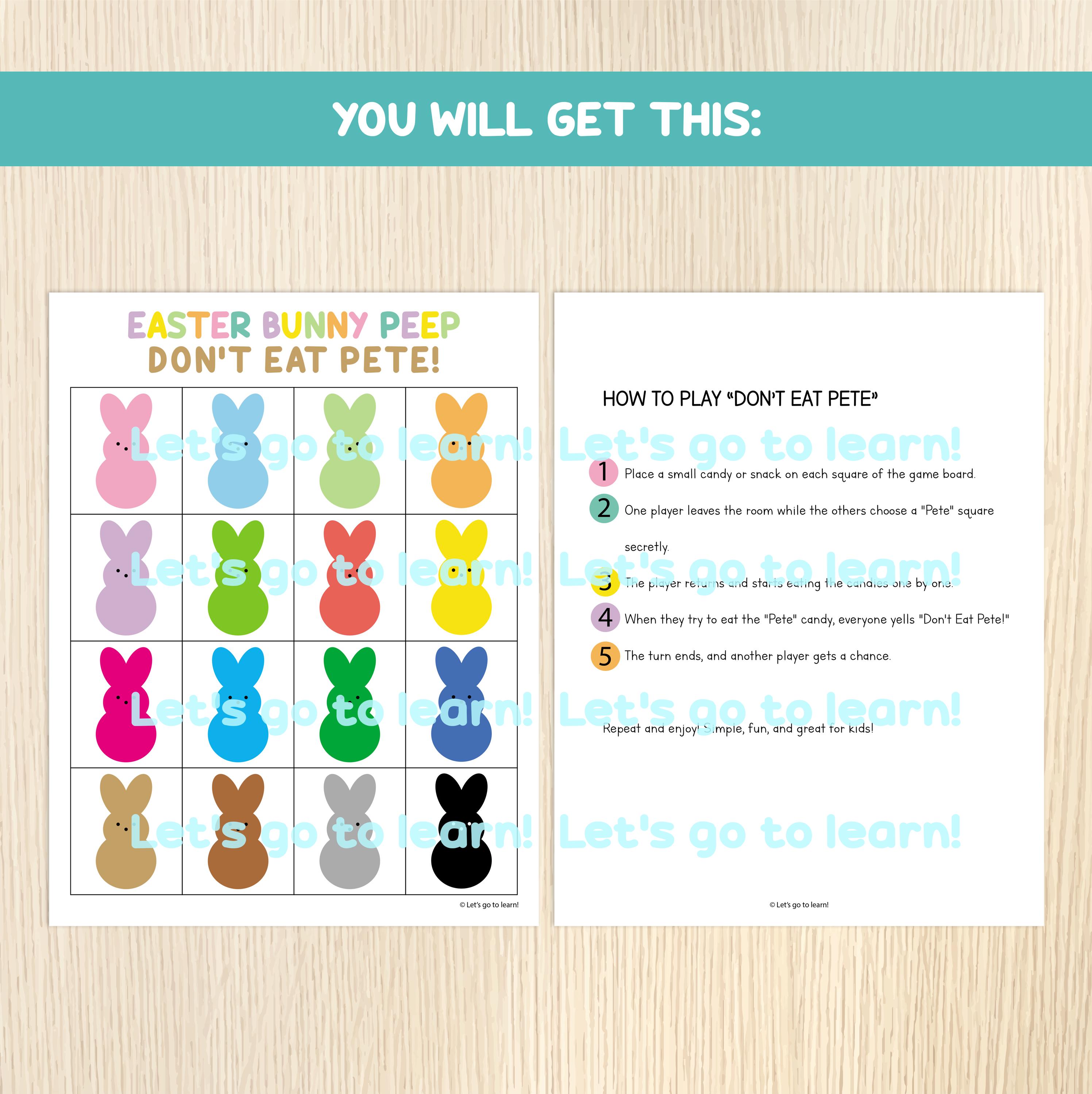 Easter Don't Eat Pete Game - Bunny Peeps - Fun Easter Church Party ...