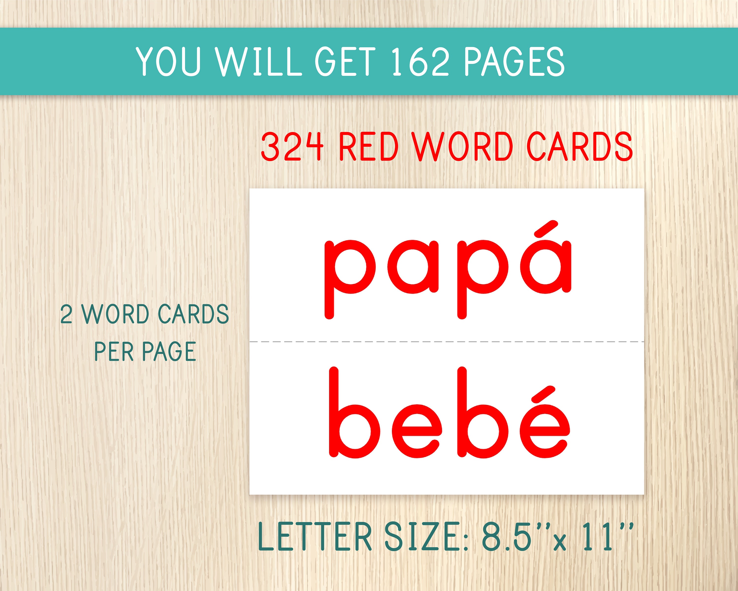 Red Word Cards in SPANISH Glenn Doman Teach Your Baby to Read | Etsy
