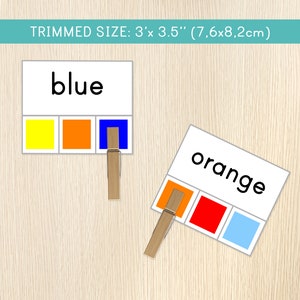 Color Words Clip Cards & Chart - English Vocabulary - Color Recognition ...