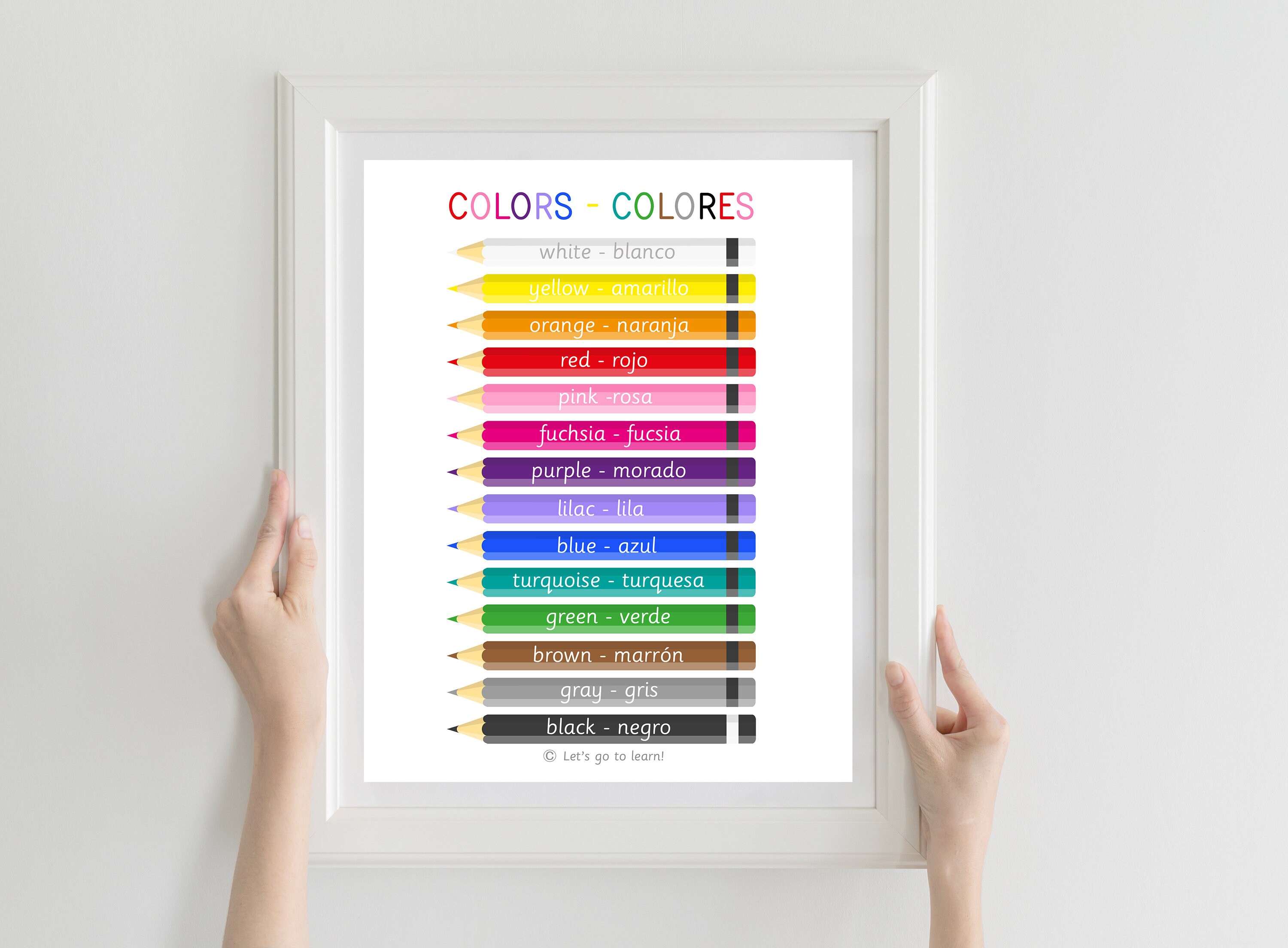 English-spanish Colors Poster, Printable Poster, Bilingual Resource ...