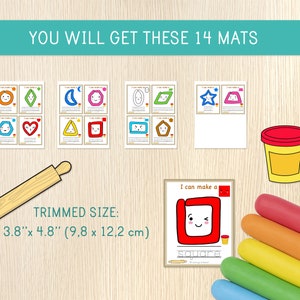 Shapes Play Dough Mats, 14 Visual Cards, Play Doh, Toddler Activity ...