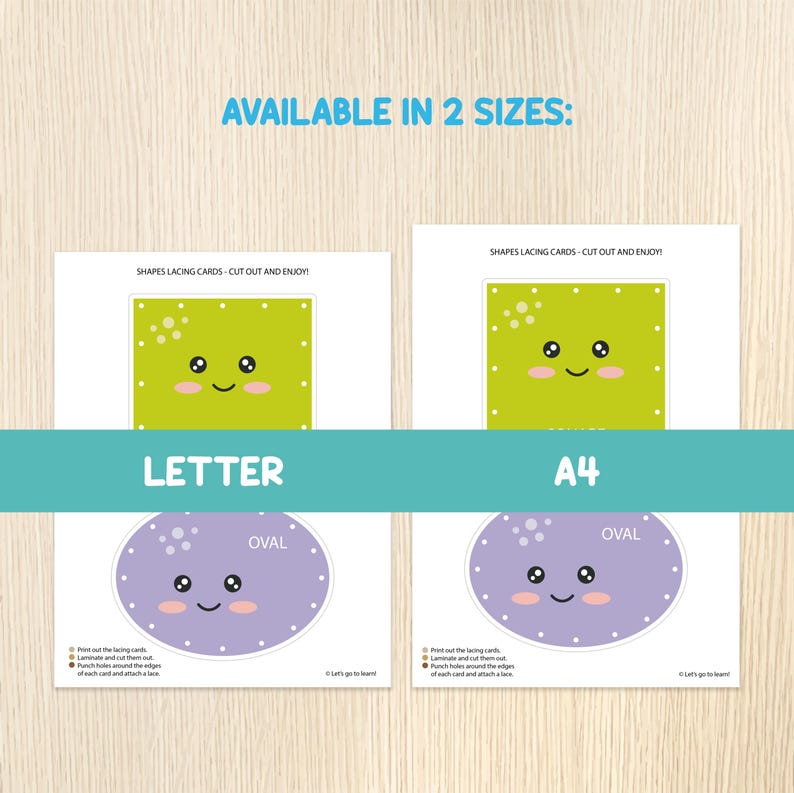 Shapes Lacing Cards - Preschool Fine Motor Skill Activity - Toddler ...