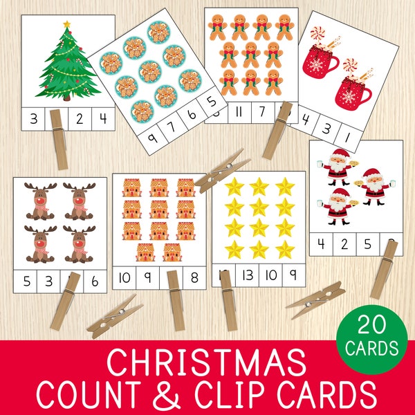Count and Clip Cards - Etsy