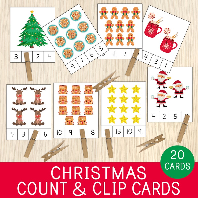 Count and Clip Cards - Etsy