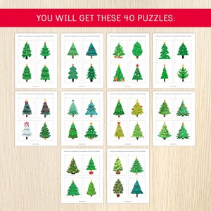 Christmas Trees Matching Game, Christmas Puzzles, Xmas Activity for ...