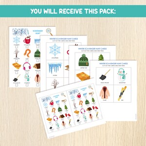 Winter Scavenger Hunt Game - Indoor Outdoor Treasure Hunt With Cards to ...