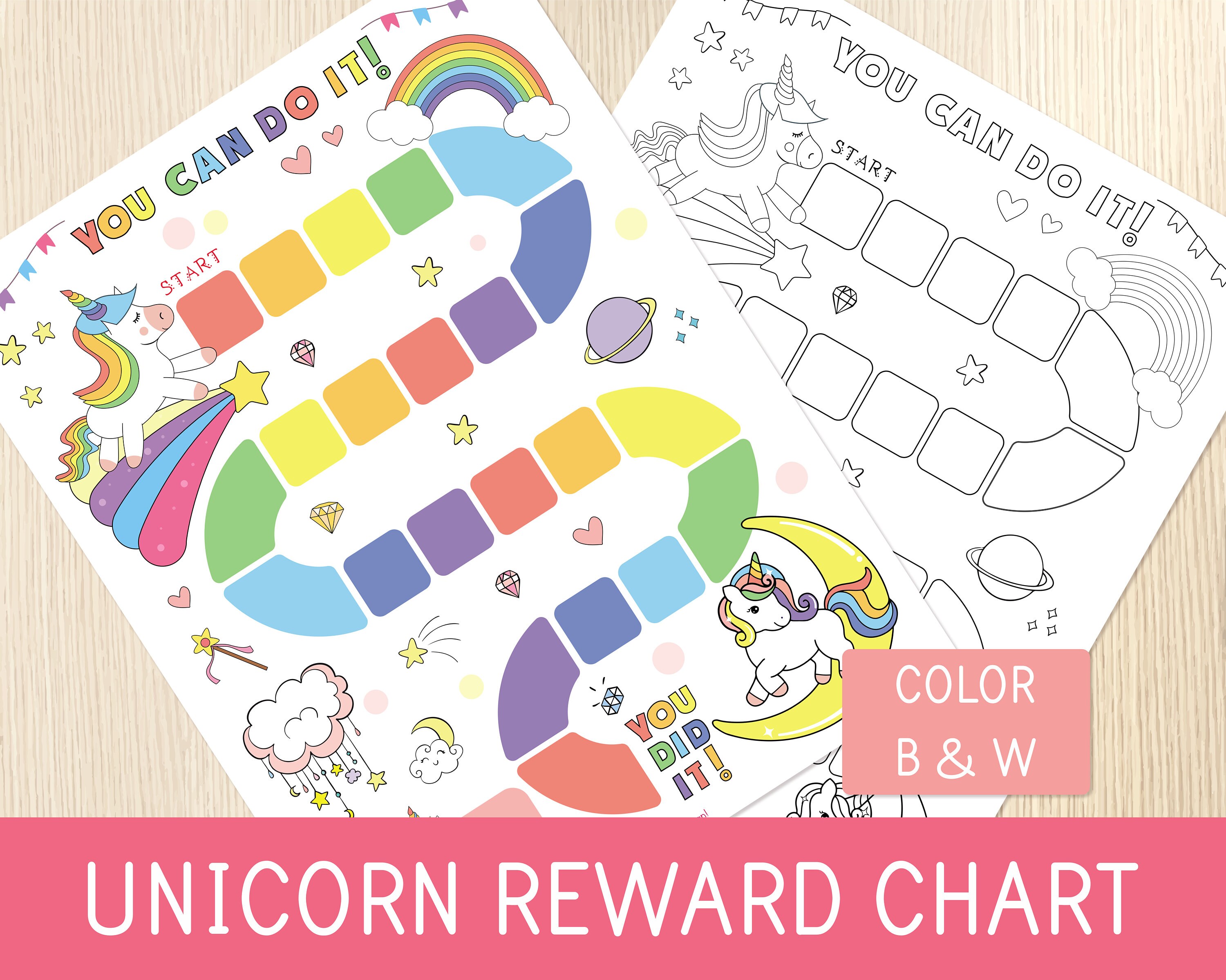 Unicorn Reward Chart Sticker Chart Toddler Preschool Potty - Etsy
