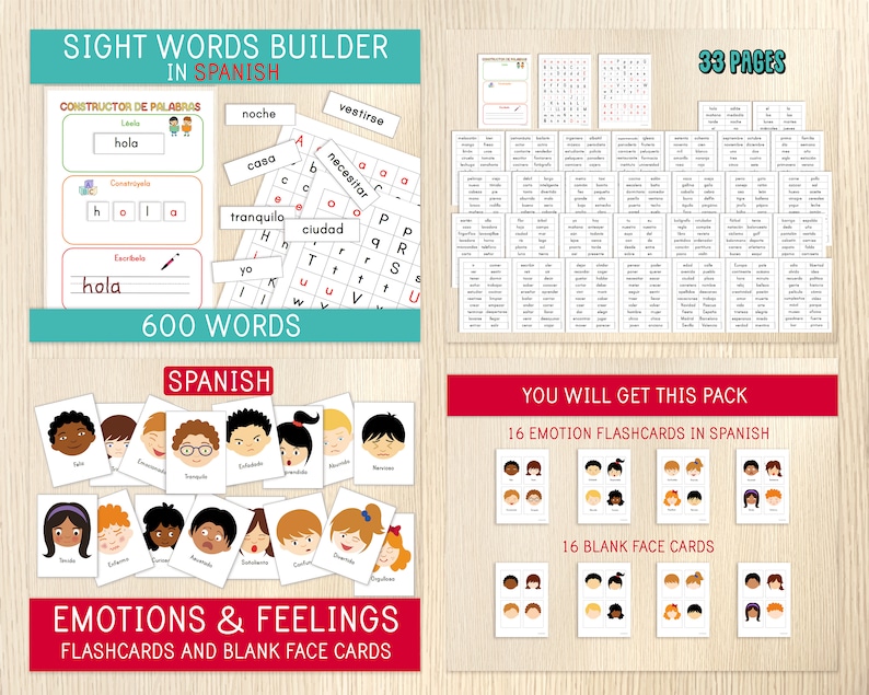 Spanish MEGA BUNDLE Spanish Worksheets Flashcards Calendar - Etsy
