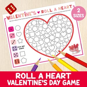 Valentine's Day Roll a Heart Game - Valentine's Day Activity - Dice ...