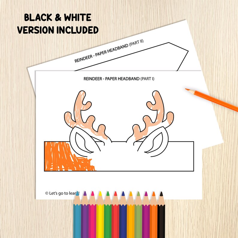 Reindeer Crown - Christmas Headband - Holiday Party Hat Template ...