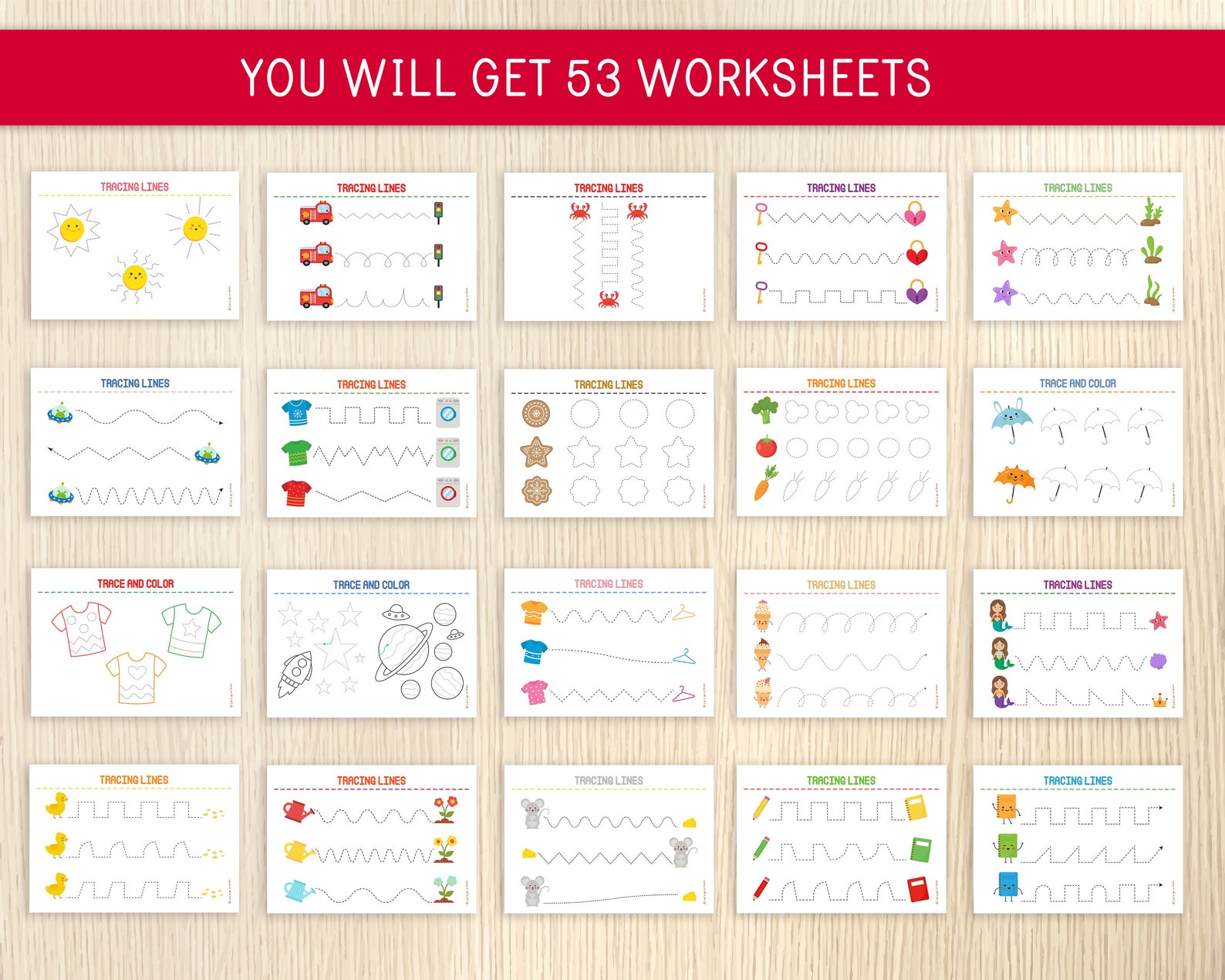Tracing Practice Worksheets - Pre-writing Activities - Line Tracing ...