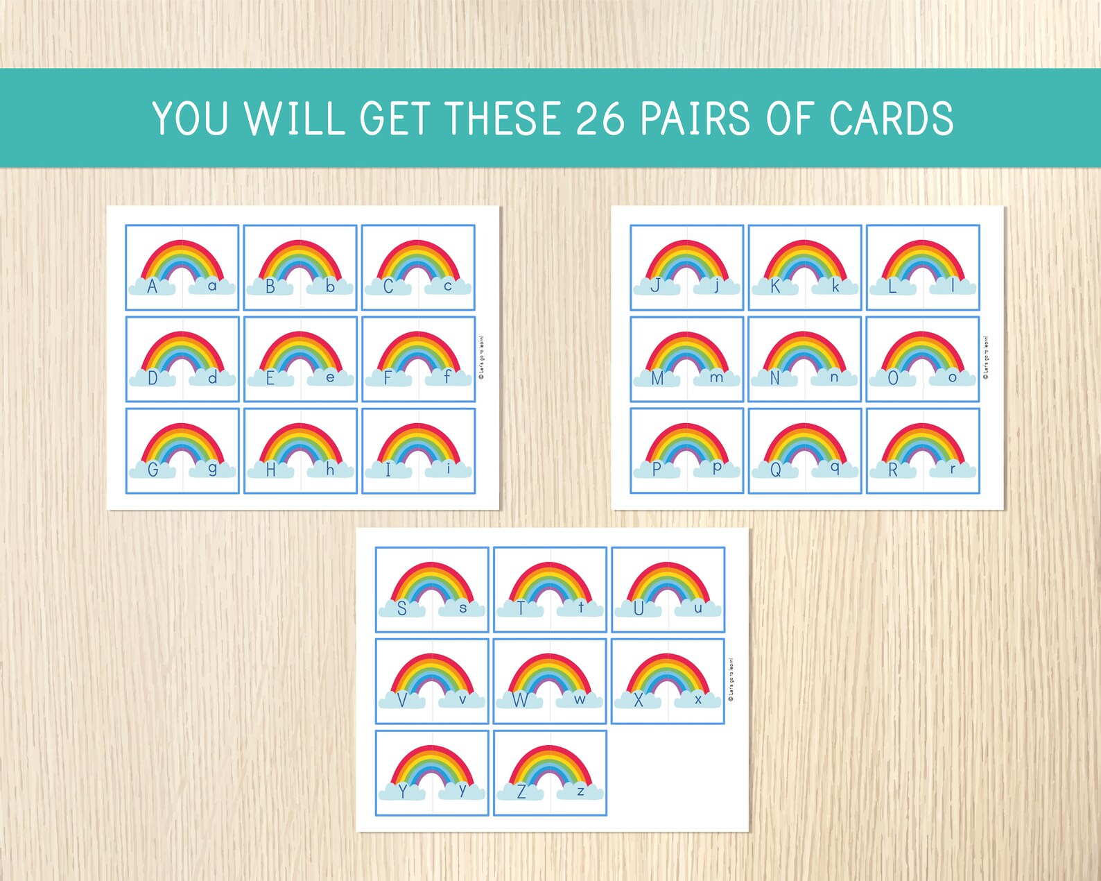 Rainbow Letter Matching Game ABC Puzzles Preschool - Etsy