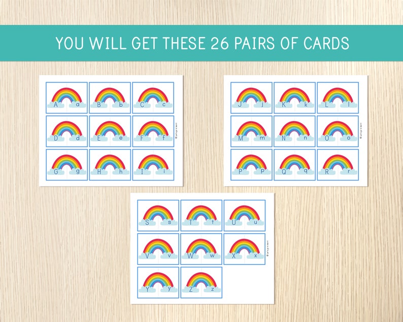 Rainbow Letter Matching Game ABC Puzzles Preschool - Etsy