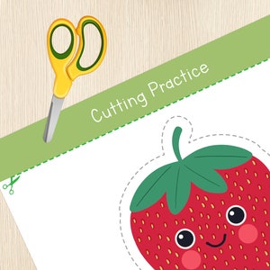 Fruits Cutting Activity, Cutting Practice Worksheets, Scissor Skills ...