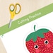 Fruits Cutting Activity, Cutting Practice Worksheets, Scissor Skills ...