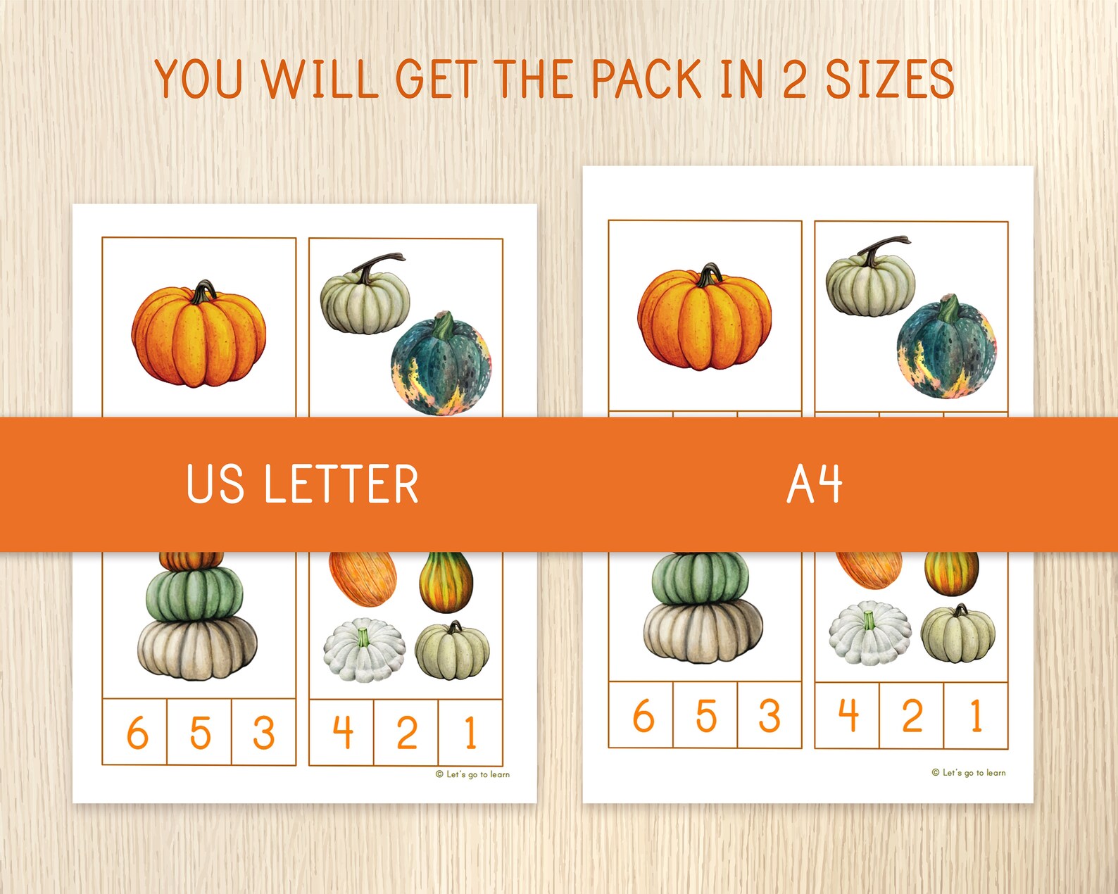 Pumpkin Count and Clip Cards Counting Cards Numbers 1-20 - Etsy