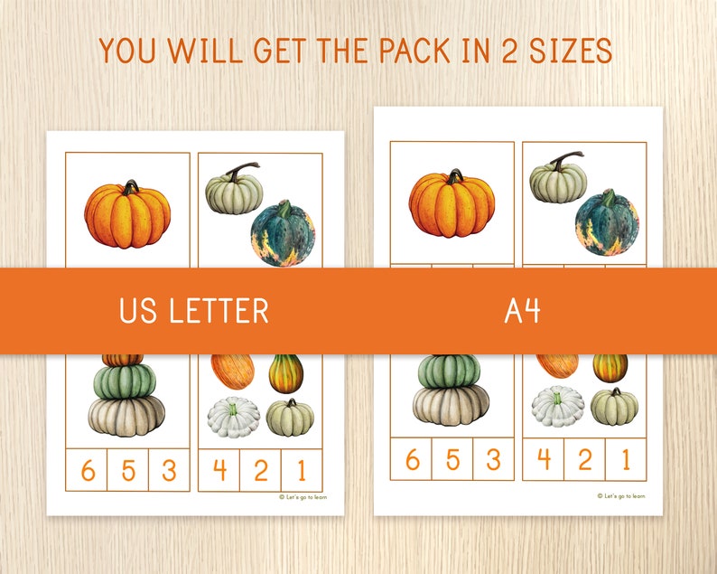 Pumpkin Count and Clip Cards Counting Cards Numbers 1-20 | Etsy