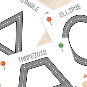 Shapes Tracing Road Mats - Math Busy Book Pages - Geometry - Toddler ...
