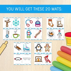 Winter Playdough Mats, 20 Visual Cards, Play Doh, Toddler Activity ...