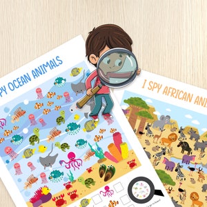 I Spy Animals, 10 Seek and Find Games, Counting Activity, Toddler ...