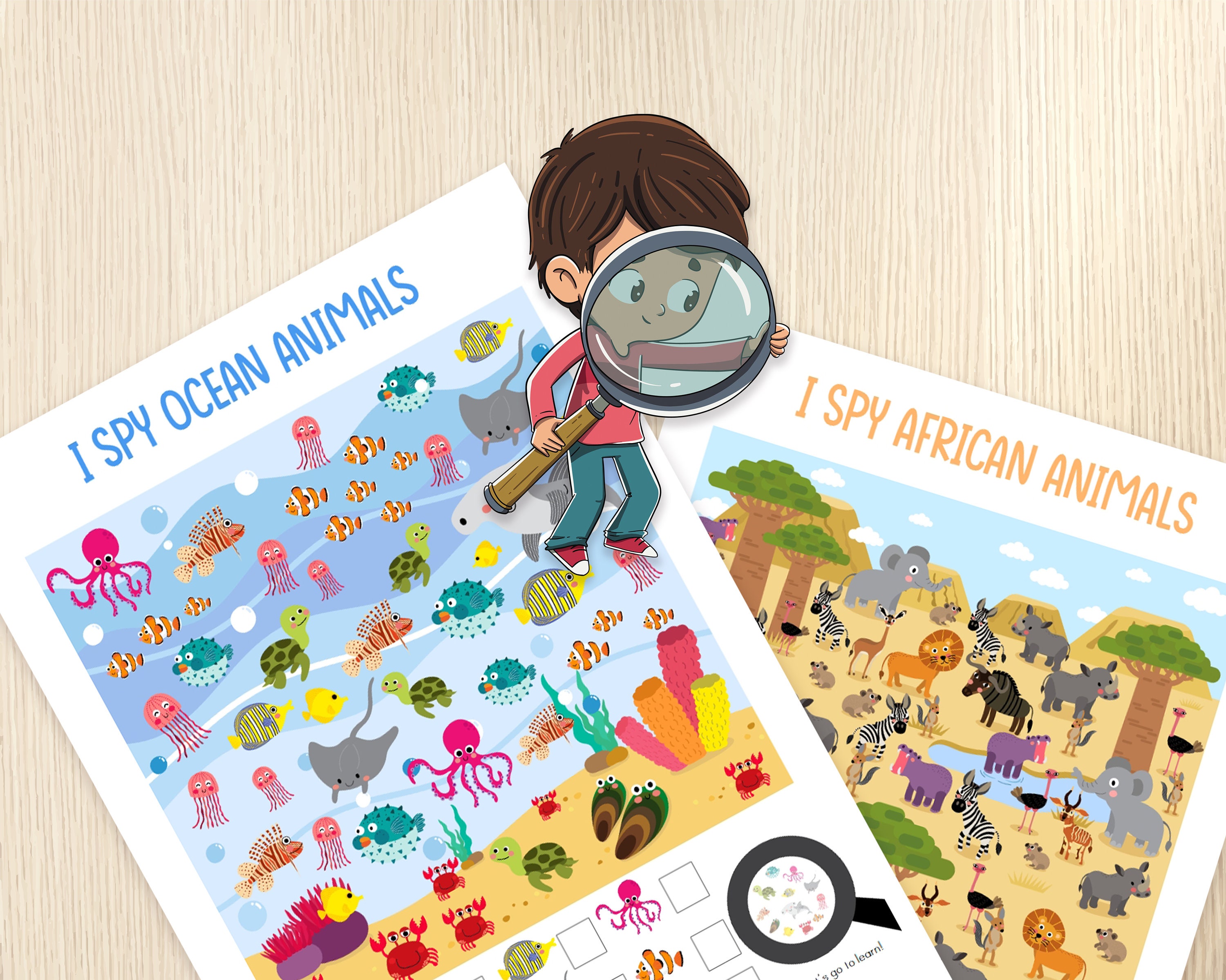 I Spy Animals 10 Seek and Find Games Counting Activity - Etsy