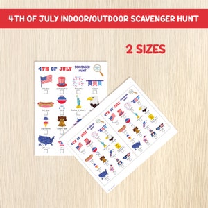 4th of July Scavenger Hunt With Cards to Hide - Indoor Outdoor Treasure ...