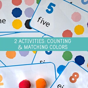 Counting and Color Activity With Pompoms, Numbers 1-10, Matching Colors ...