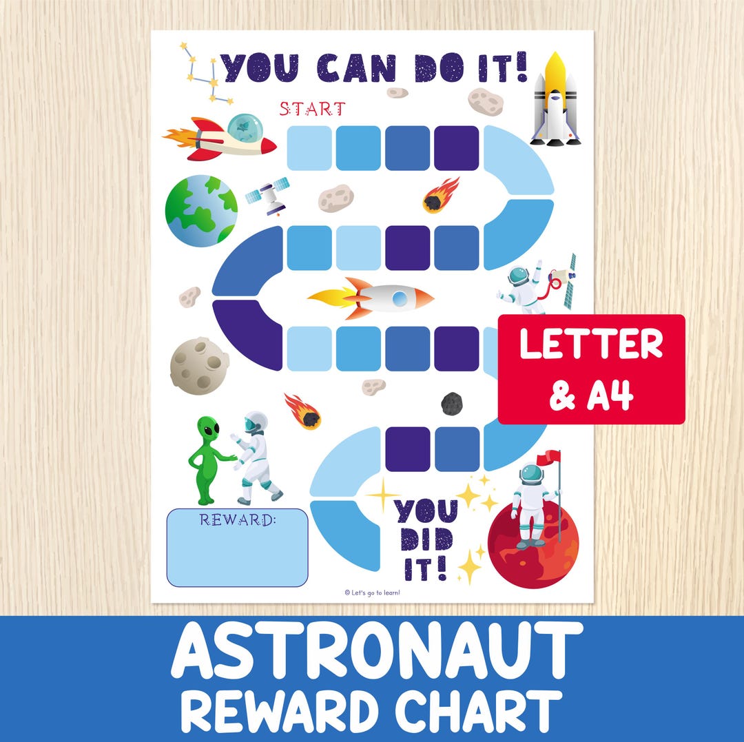 Astronaut Reward Chart - Space Sticker Chart - Toddler, Preschool Kids ...