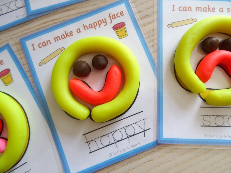 Feelings Playdough Mats Emotions Cards Play Doh Mats Visual | Etsy