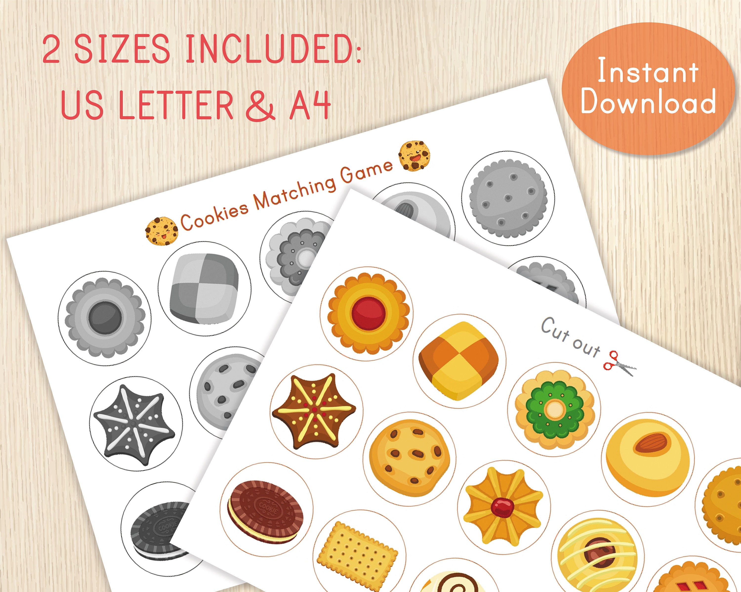 Cookies Matching Game, Pattern Match, Busy Book Page, Preschool ...