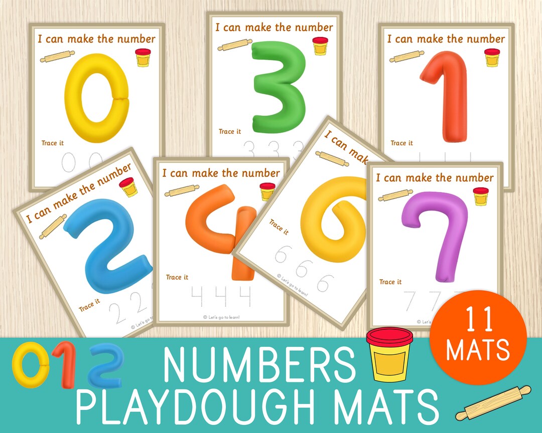 Numbers Playdough Mats - Preschool, Kindergarten Game - Math Activity ...