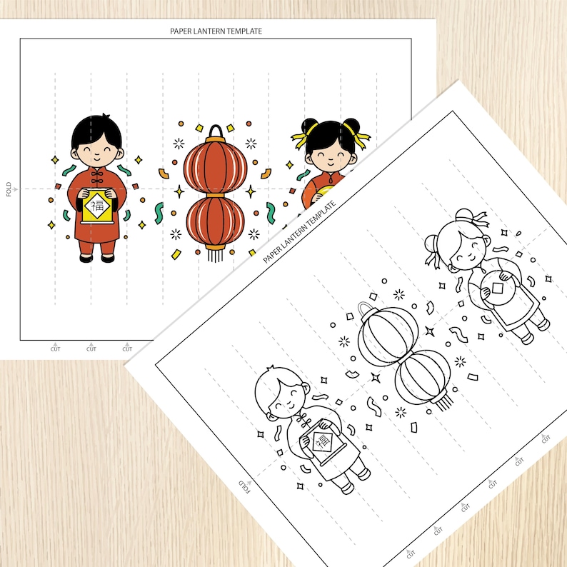 Chinese New Year Paper Lantern Craft – Lunar New Year Lantern Templates ...