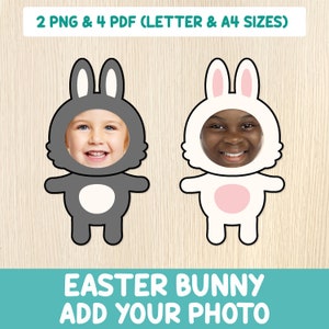 Easter Bunny, Add Your Photo Activity for Kids, Easter Craft, Preschool ...