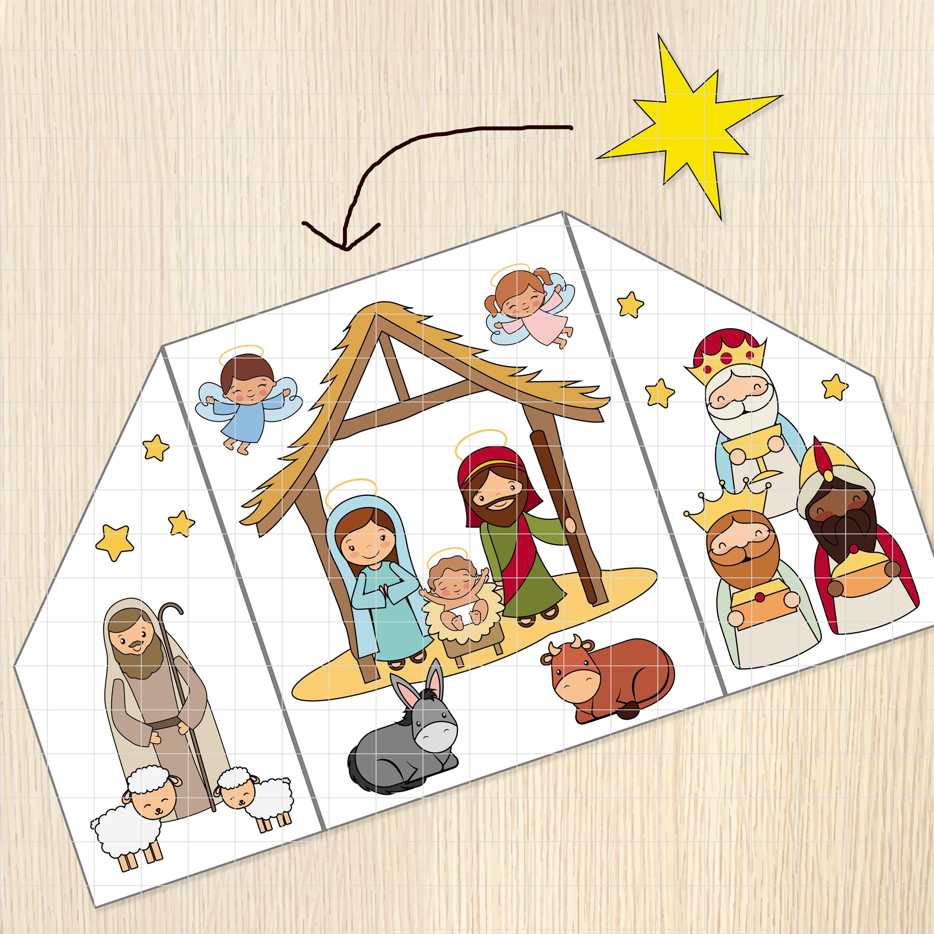 Nativity Scene Craft – Printable Christmas Nativity Diorama – Christmas ...
