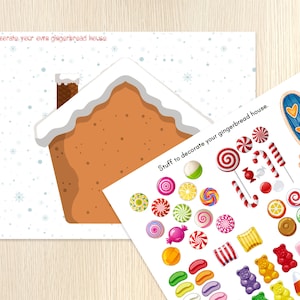Gingerbread House Decorating Activity, Christmas Game, Paper Craft for ...