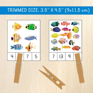 Count & Clip Cards - Fish Counting Activity - Toddler, Preschool ...