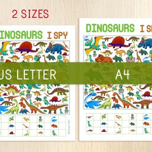 Dinosaurs I Spy, Seek and Find, Look and Find, 2 Printable Games, Party ...