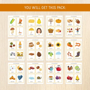 Fall Flashcards in Spanish, Autumn Vocabulary, Spanish Visual Cards ...
