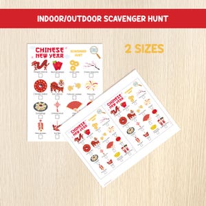 Chinese New Year Scavenger Hunt With Cards to Hide - Indoor Outdoor ...