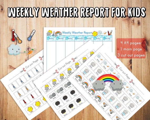 Weekly Weather Report for Kids Busy Book Pages Busy Binder | Etsy