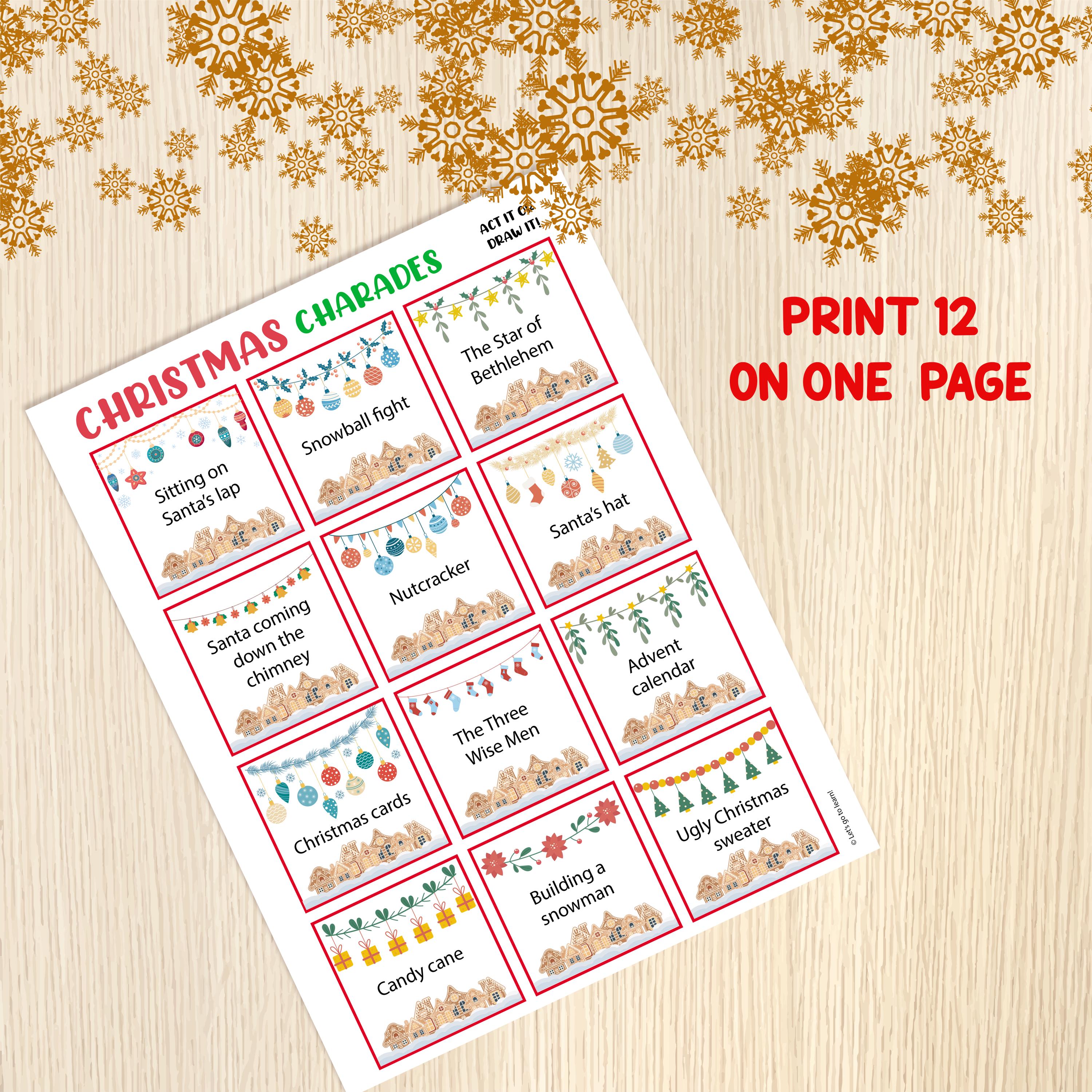 Christmas Charades - Christmas Games - Work Holiday Party - Family Game ...