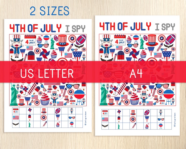 4th of July I Spy Independence Day Party Seek and Find Look - Etsy