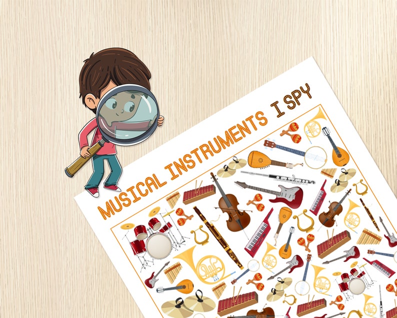 Musical Instruments I Spy Games Counting Activity Look and - Etsy