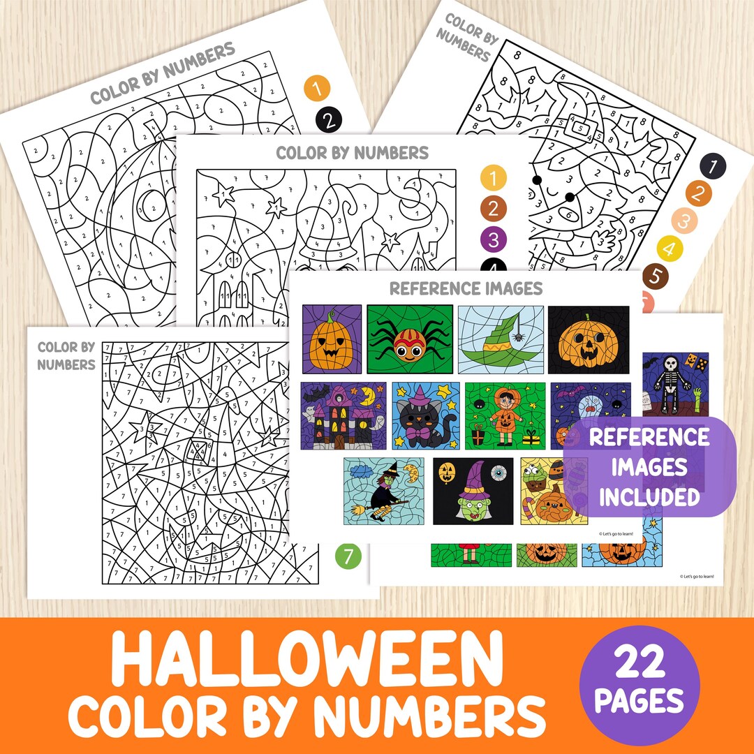 Halloween Color by Number, Halloween Coloring Pages, Halloween ...