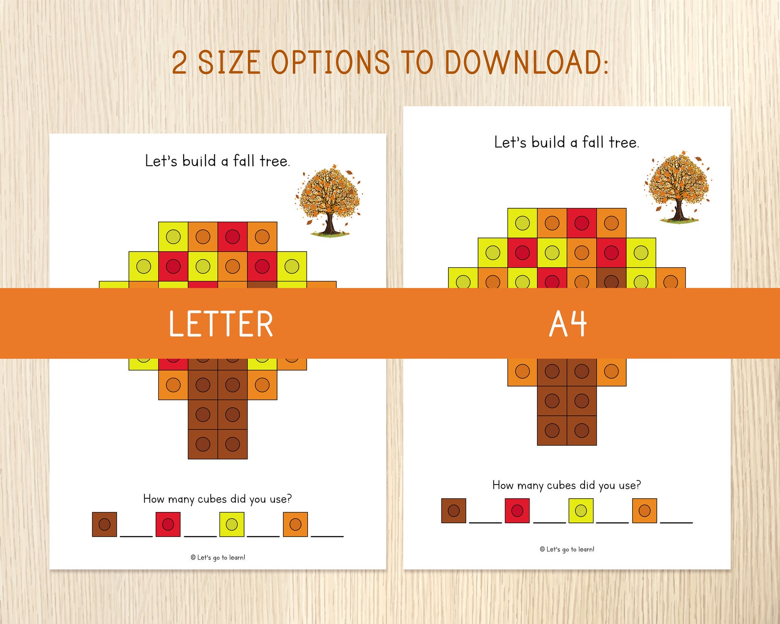 Fall Snap Cubes Mats - Autumn Connecting Cubes Task Cards - Preschool ...
