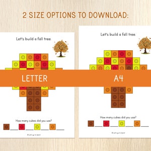 Fall Snap Cubes Mats, Connecting Cubes Task Cards, Preescolar, Juego de ...
